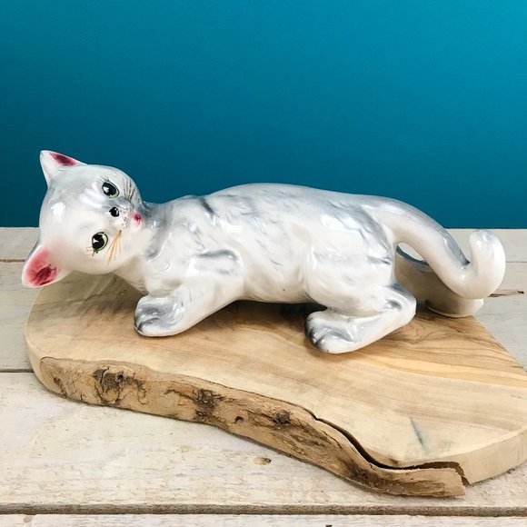 Vintage | Accents | Vintage Midcentury Ceramic Playful Crawling Cat ...